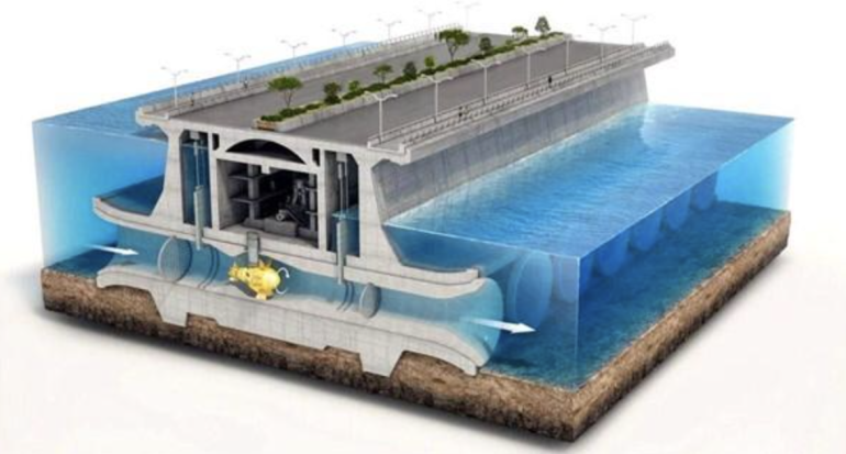 Centre Port UK: hydroelectric dam, dual highway and sea terminal